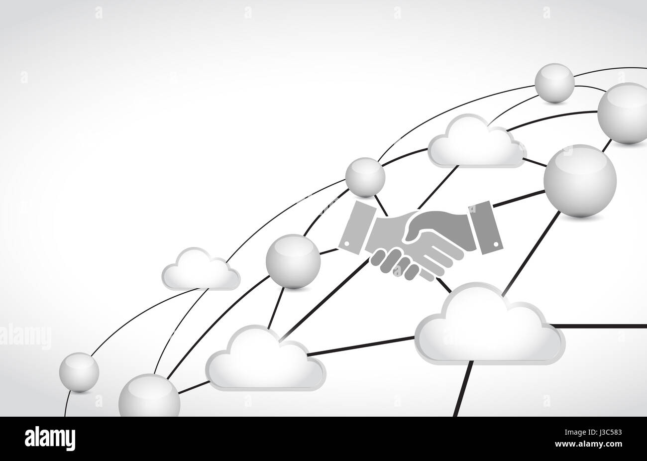 business link network handshake concept illustration design graphic ...