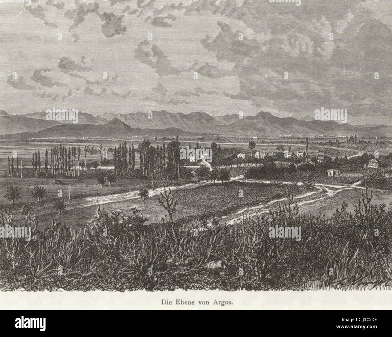 This work from 1887 depicts the plain of Argos, showcasing the ...