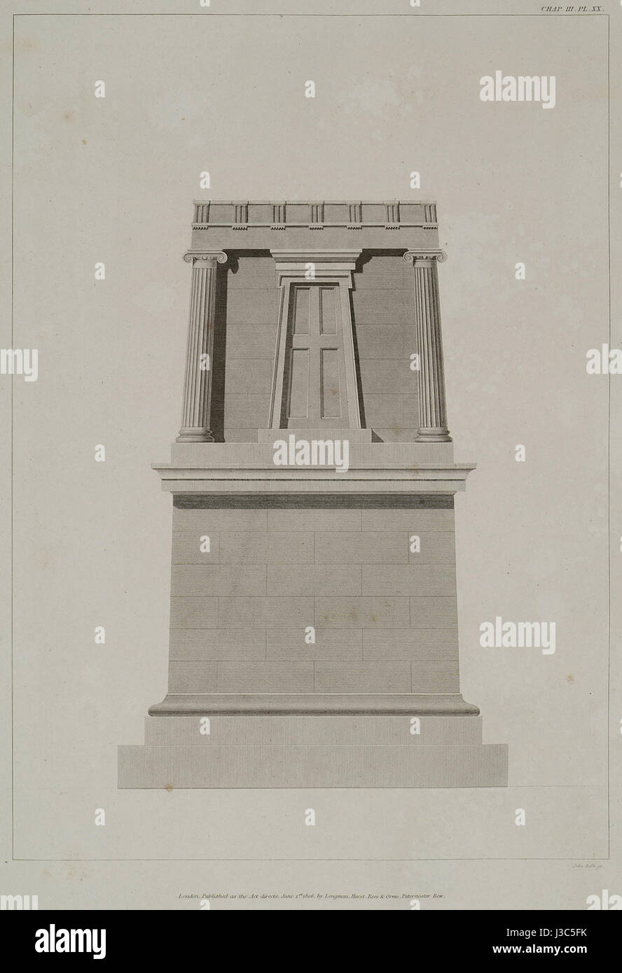 Elevation of the tomb Wilkins William 1807 Stock Photo - Alamy
