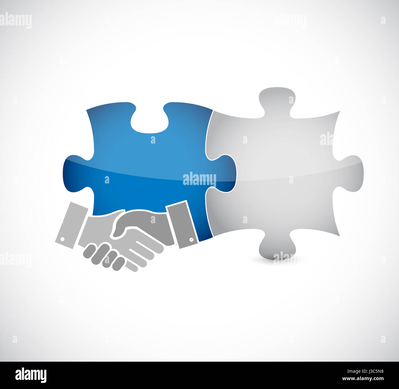 puzzle pieces handshake concept illustration design graphic Stock Photo ...
