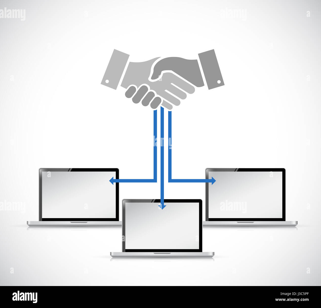 business network technology handshake concept illustration design ...