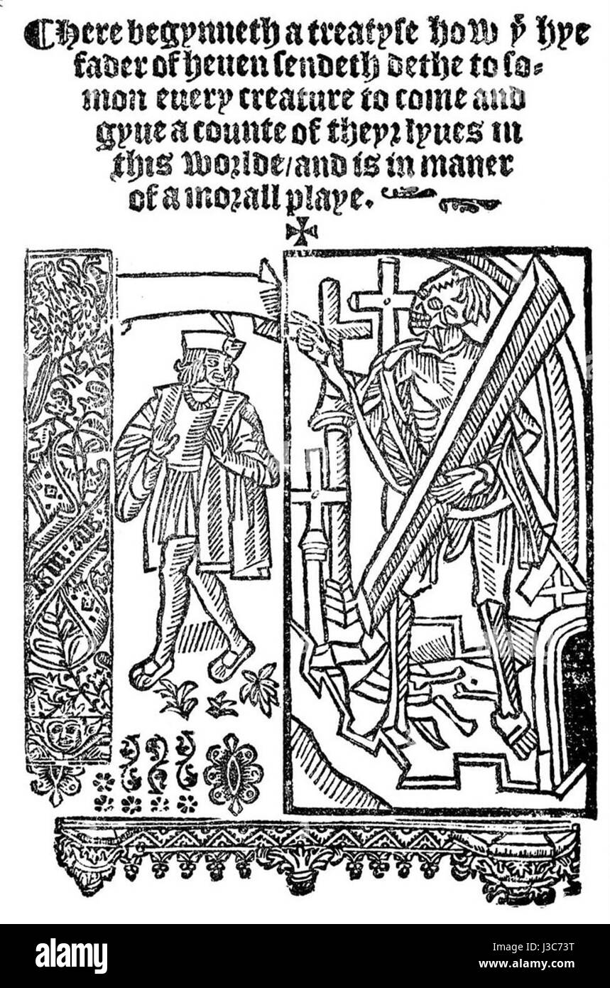 The first page of 'Everyman,' a famous English morality play from the ...