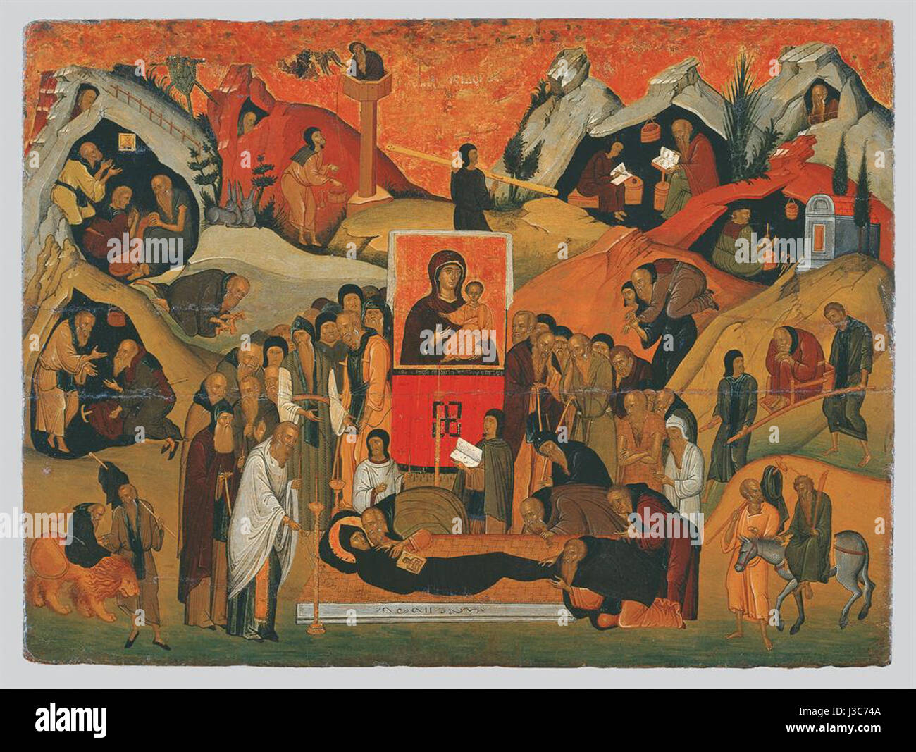 Dormition of Saint Ephraim the Syrian (Cretan, 15th c., Byzantine ...