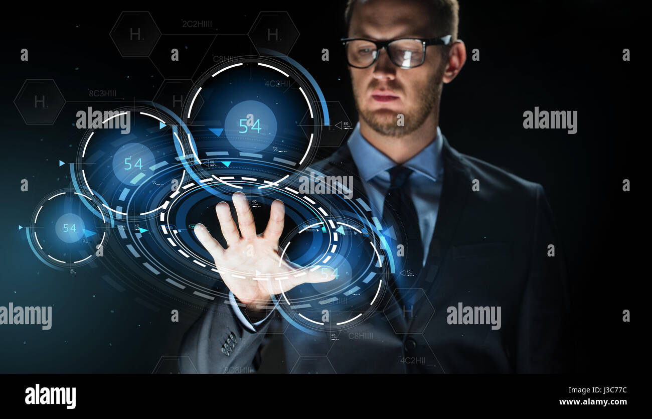 Businessman working virtual projection hi-res stock photography and ...