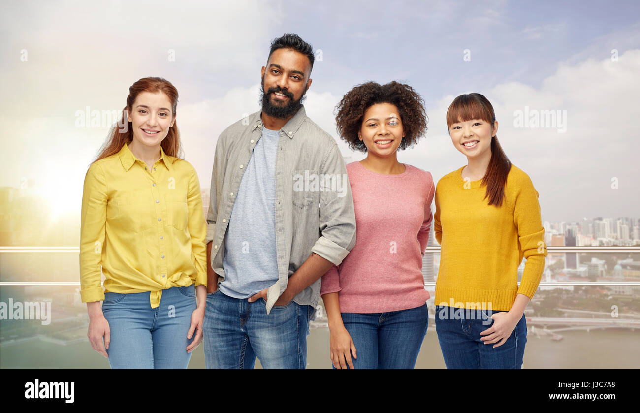 international group of happy smiling people Stock Photo - Alamy