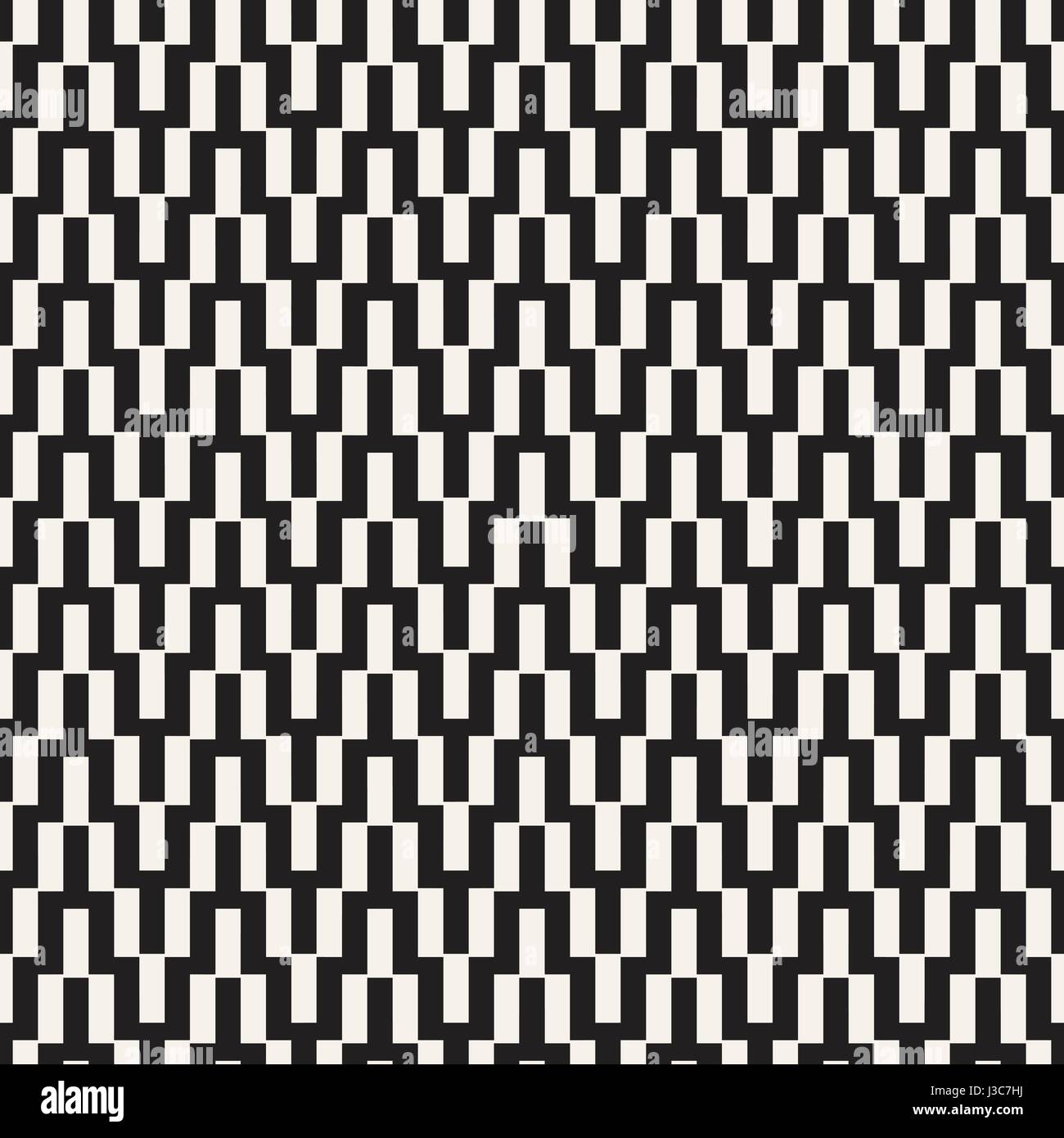 Repeatable geometric grid texture. Vector seamless mesh pattern. Monochrome zigzag edgy lines ...