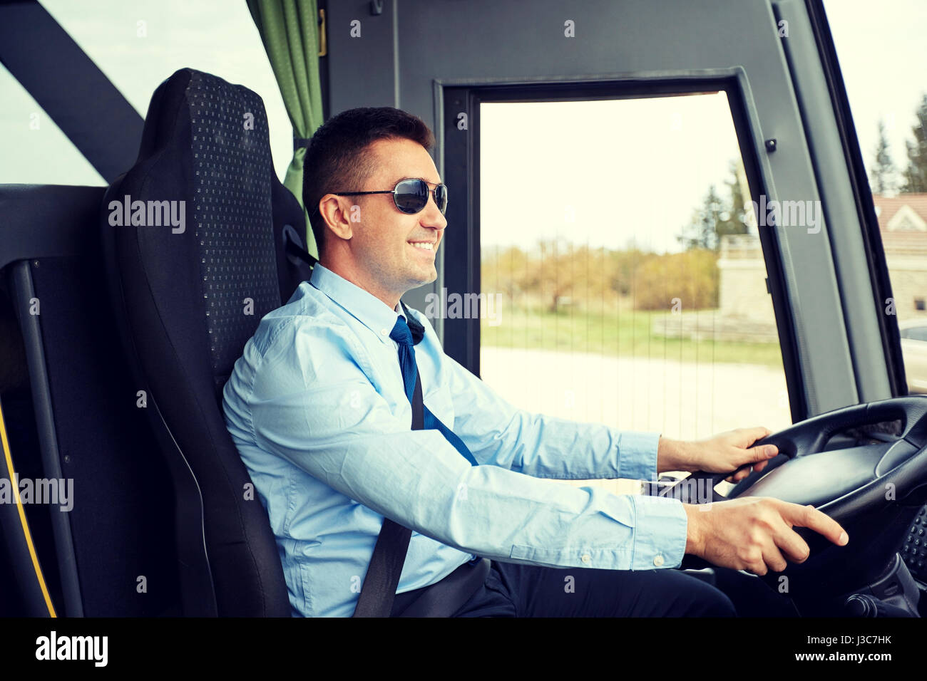 Hispanic bus driver hi-res stock photography and images - Alamy