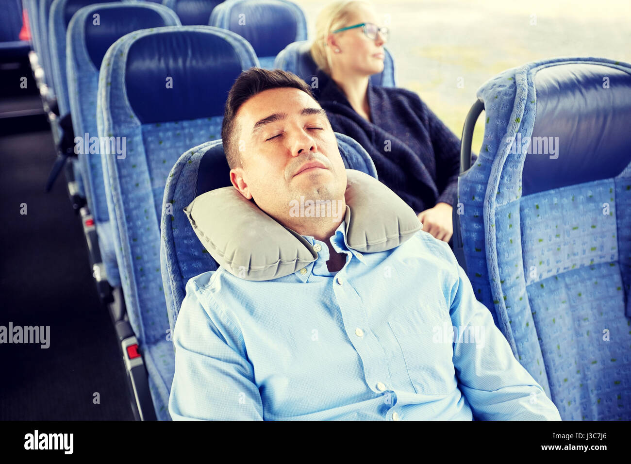 Person sleeping bus hi-res stock photography and images - Alamy