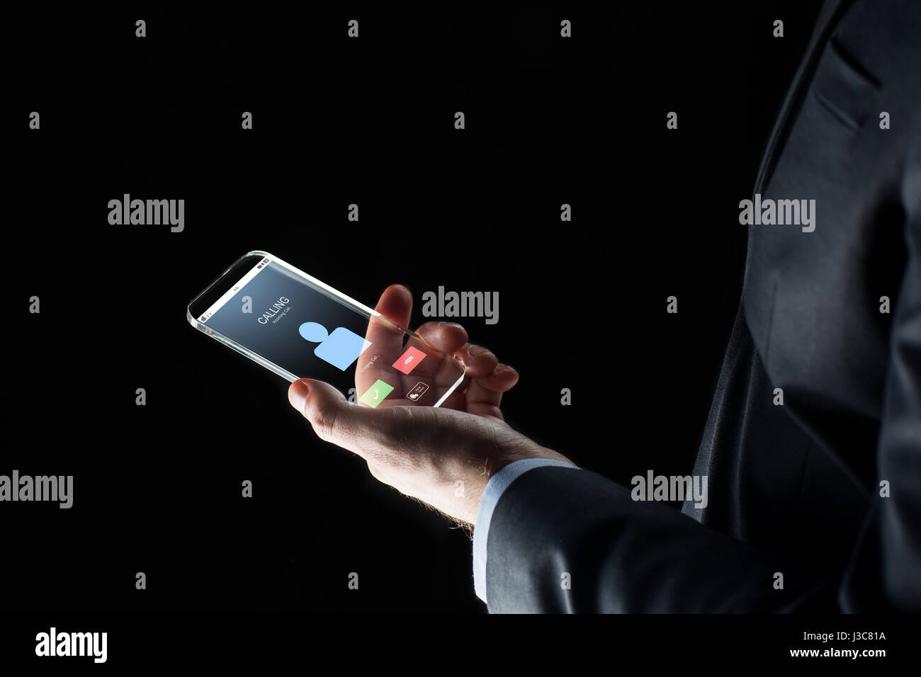 close up of hand with incoming call on smartphone Stock Photo - Alamy