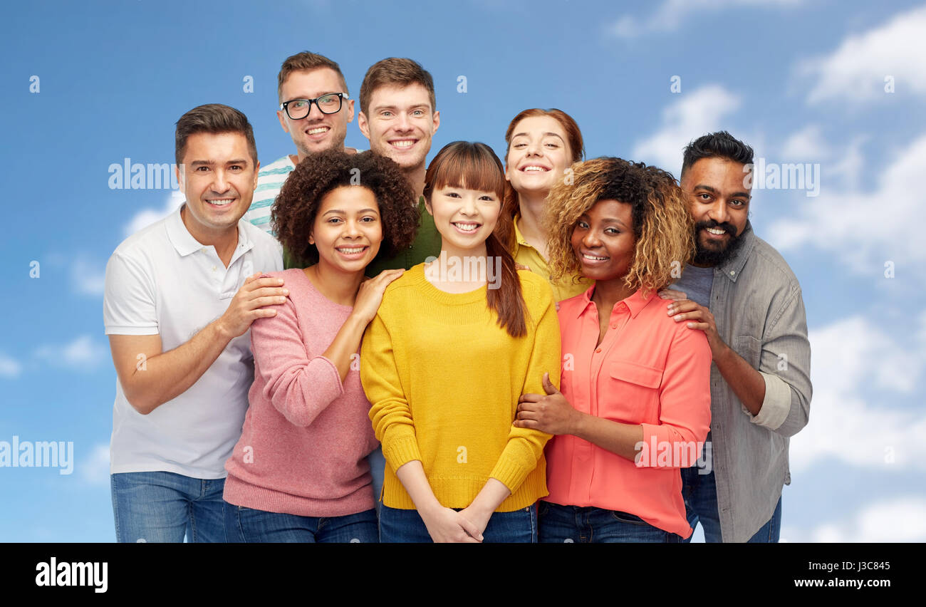 international group of happy smiling people Stock Photo - Alamy