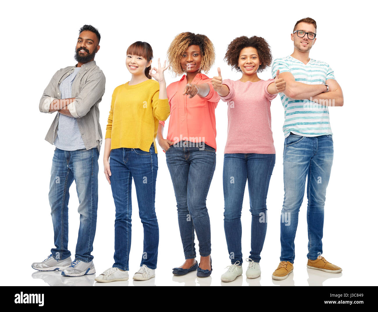 international group of happy smiling people Stock Photo - Alamy