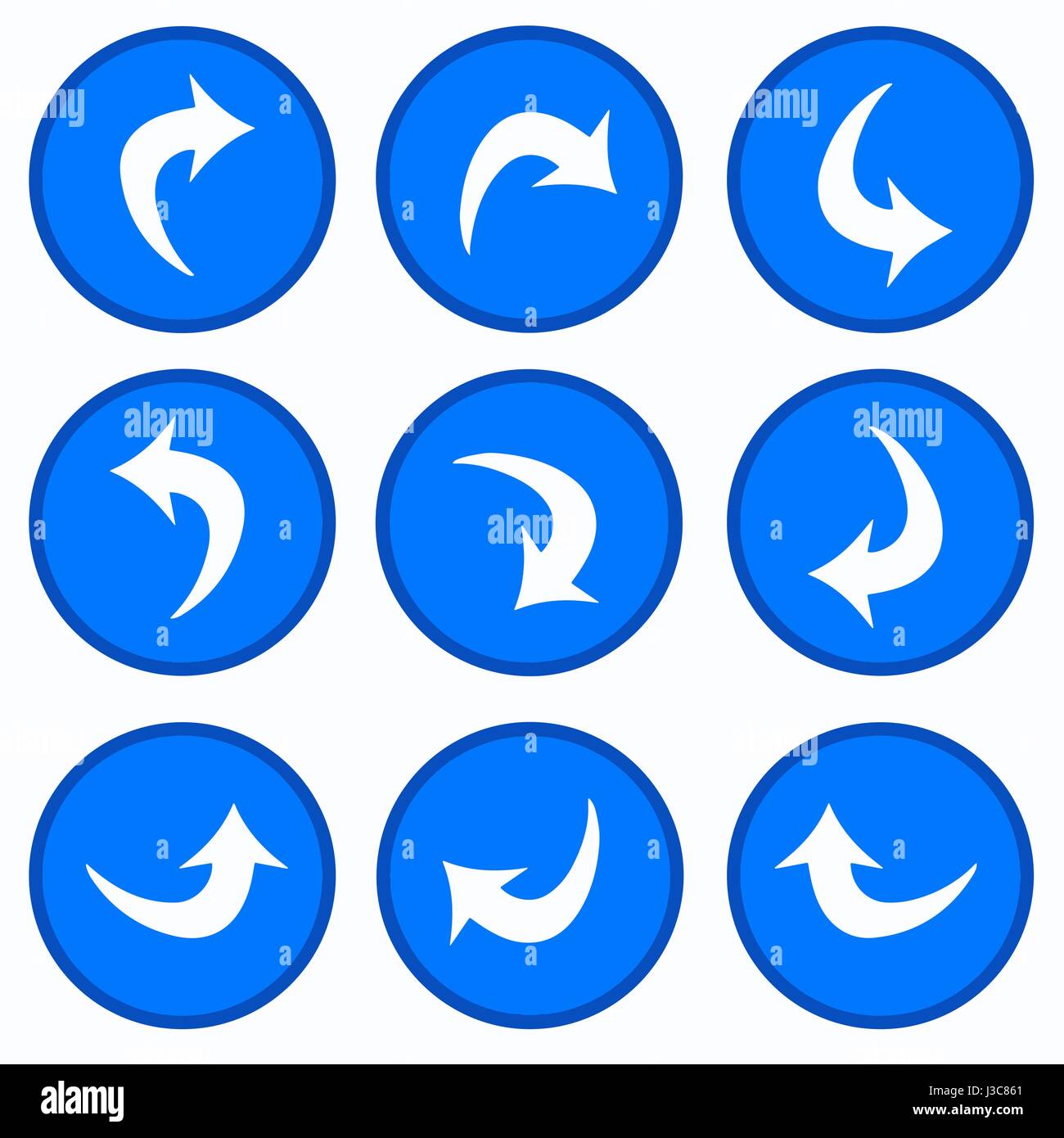 vector set - arrows in blue circles Stock Vector Image & Art - Alamy
