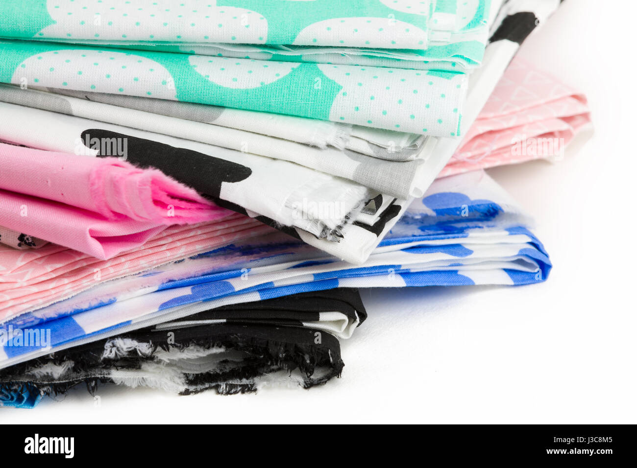 Stack or heap of 100% cotton fabric material for tailor or homework ...