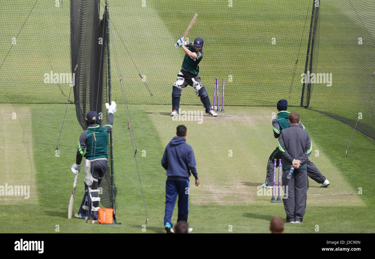 Ireland's Ed Joyce batting during a nets session at The Brightside ...