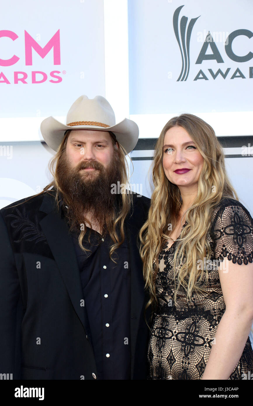 Chris Stapleton and Morgane Stapleton attending the 52nd Academy Of ...