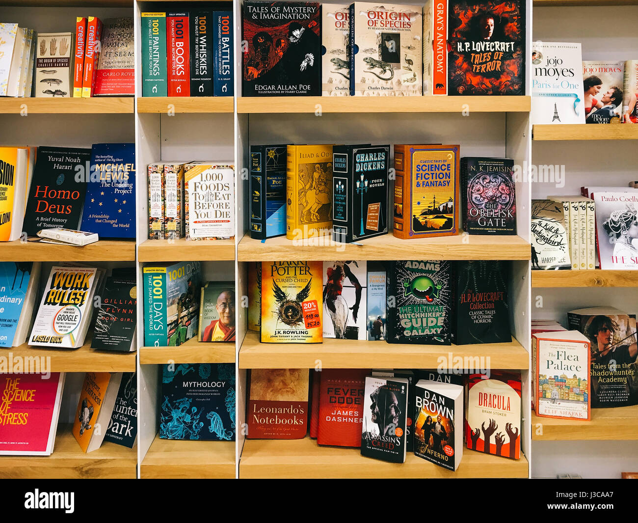 Bookstore shelf of fiction books hi-res stock photography and images ...