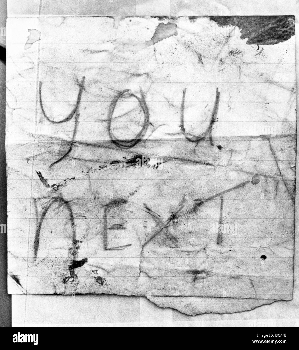 A death note shown to the jury in the Graham Backhouse murder trial at ...