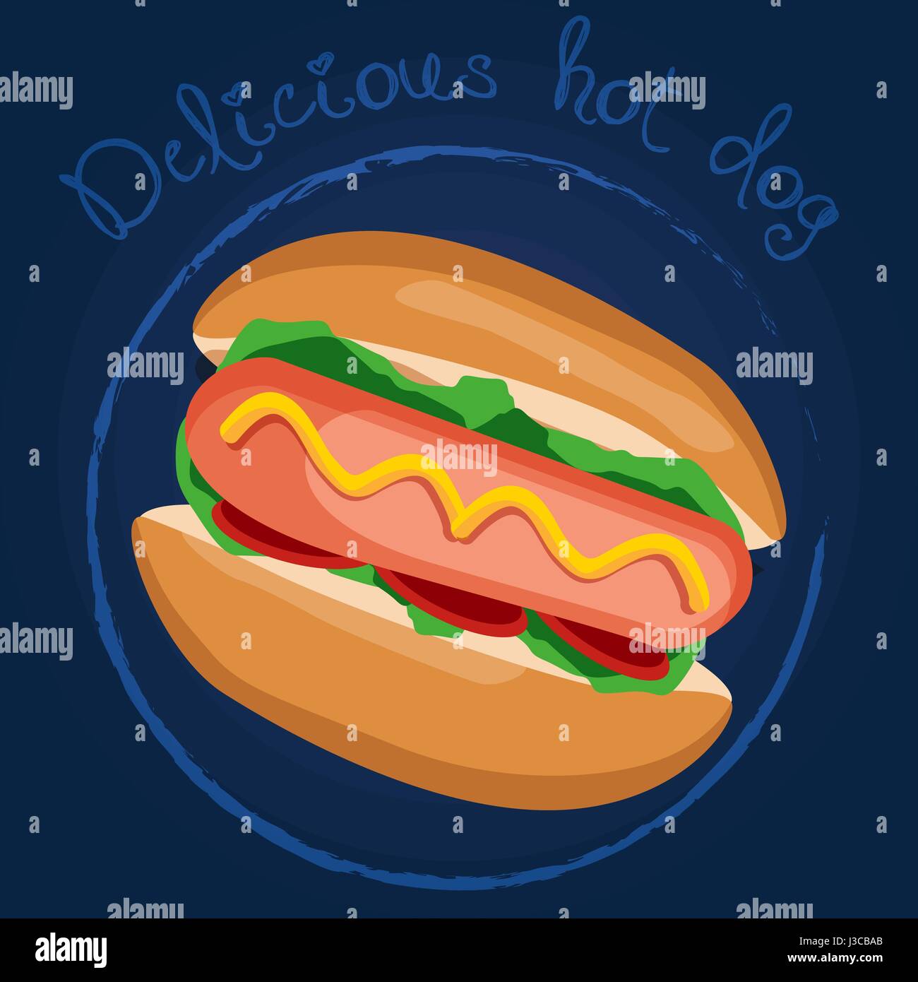 Sauce on hotdog Stock Vector Images - Alamy