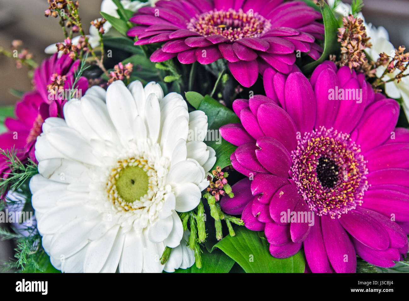 Beautiful, fragrant bouquet of colorful flowers at the market waiting ...