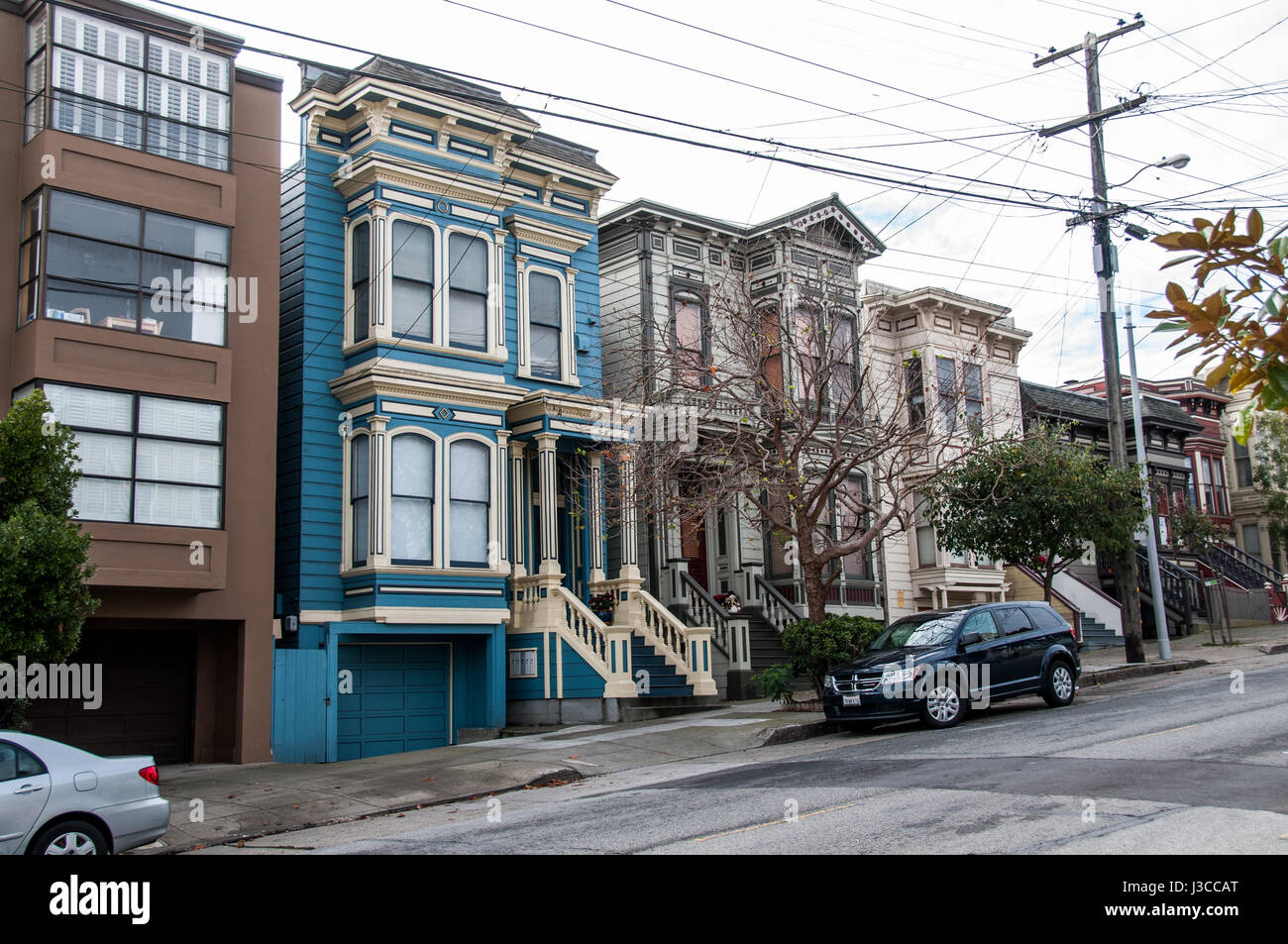 Traditional houses in San Francisco Stock Photo - Alamy