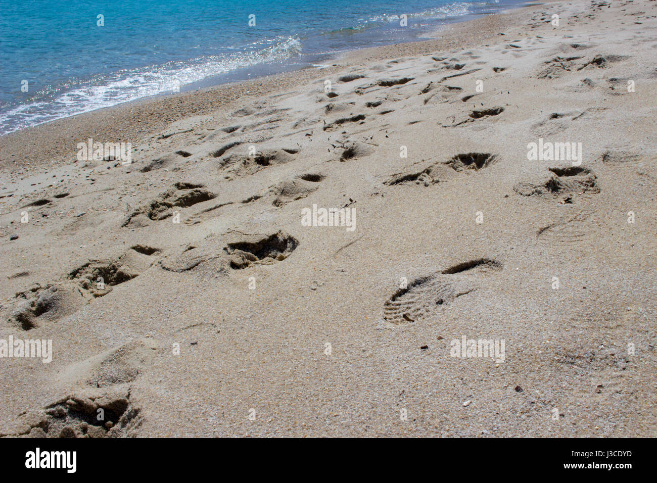 Footsteps in the sand Stock Photo - Alamy