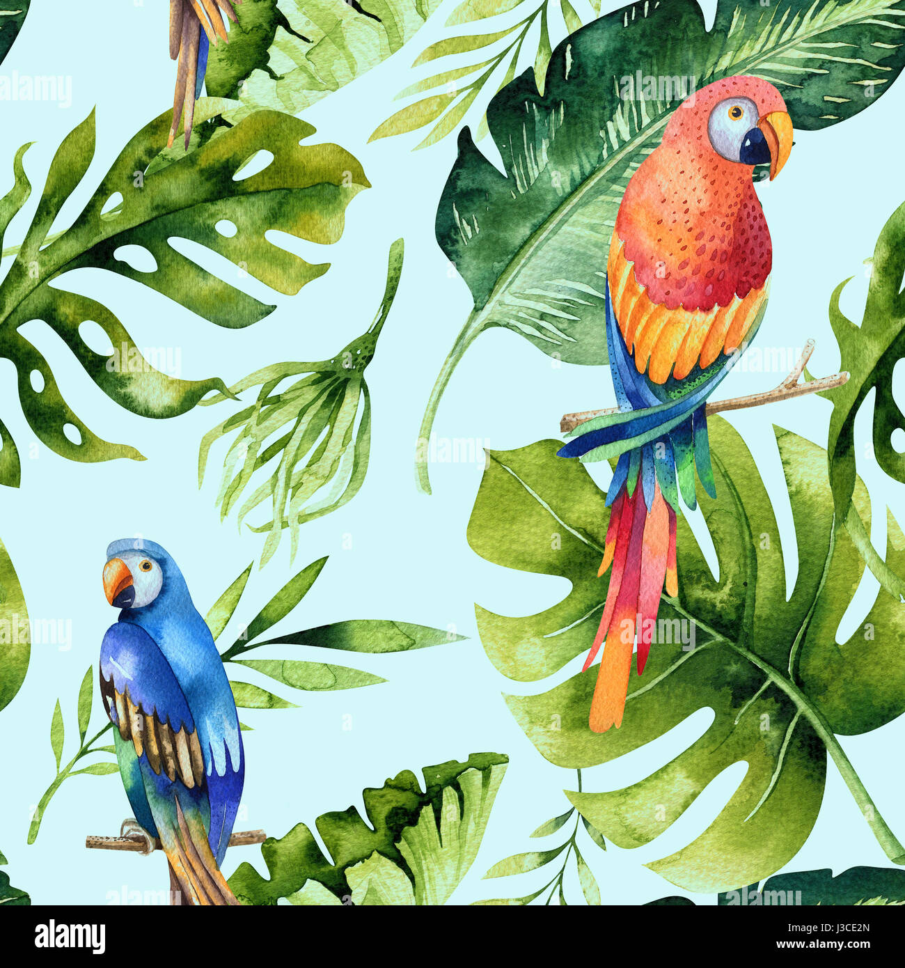 Jungle Texture Seamless Vector Seamless Pattern With Tropical Leaves.
