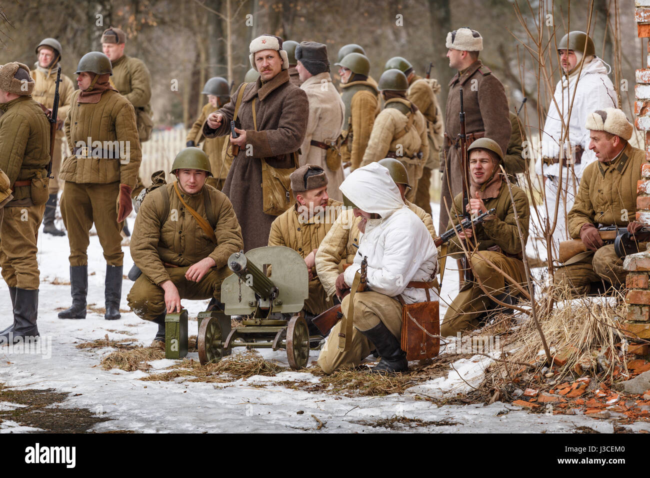 Russian troopers wait for the battle Stock Photo - Alamy