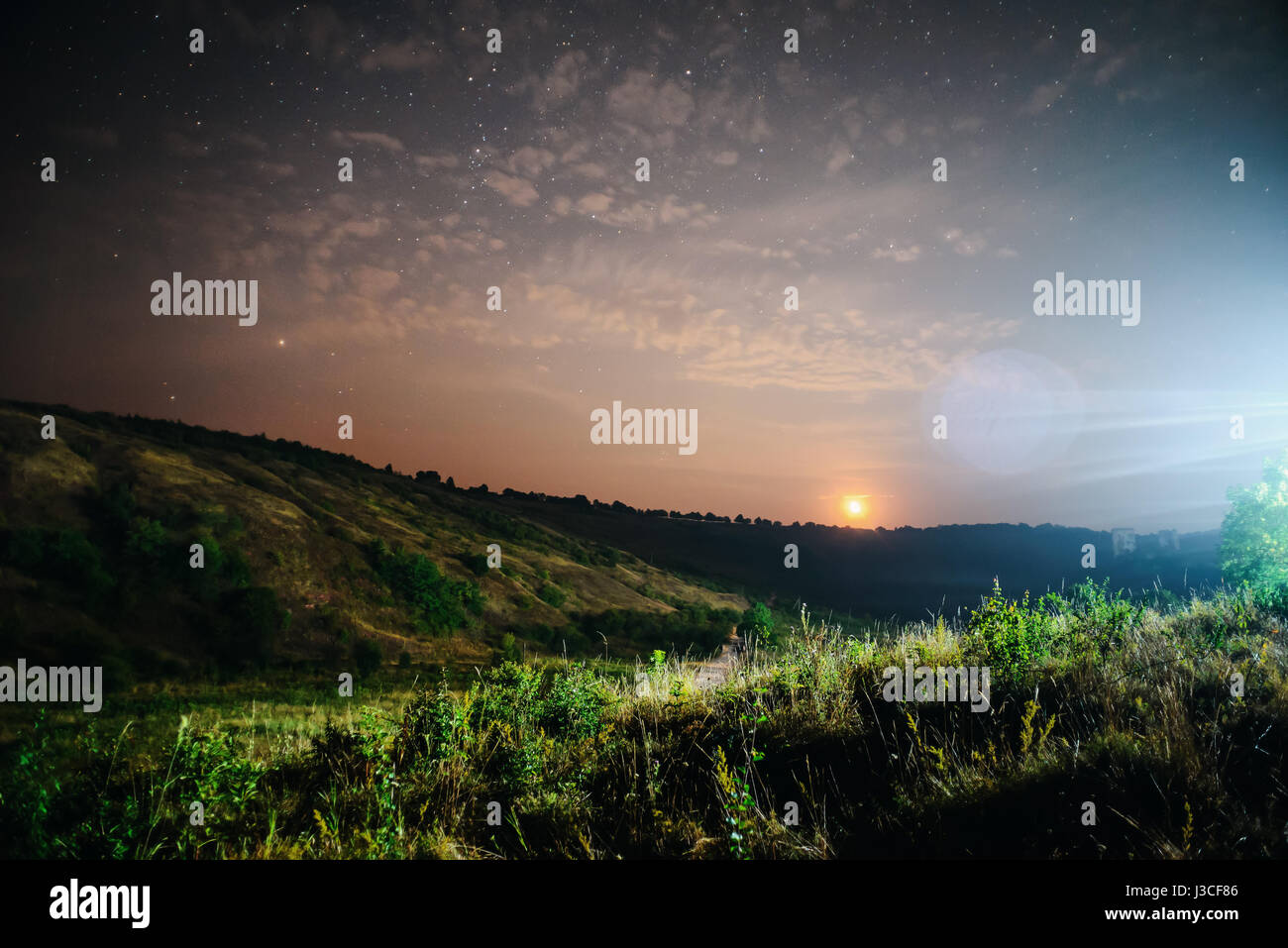 sunset sky star background light sunrise nature Stock Photo - Alamy