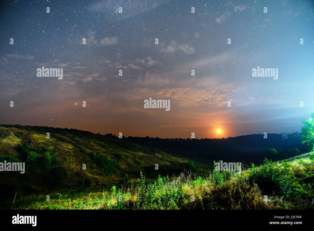 sunset sky star background light sunrise nature Stock Photo - Alamy