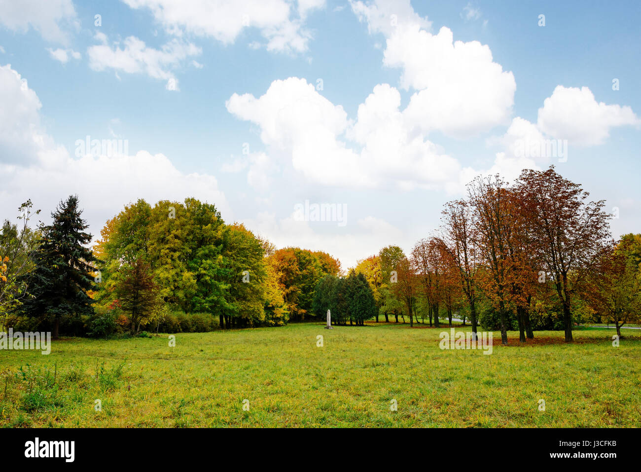 sunny landscape in the park with autumn trees Stock Photo - Alamy