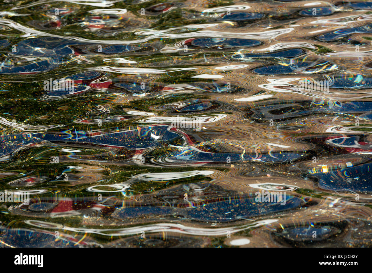 Abstract reflection pattern on a clear water surface Stock Photo - Alamy