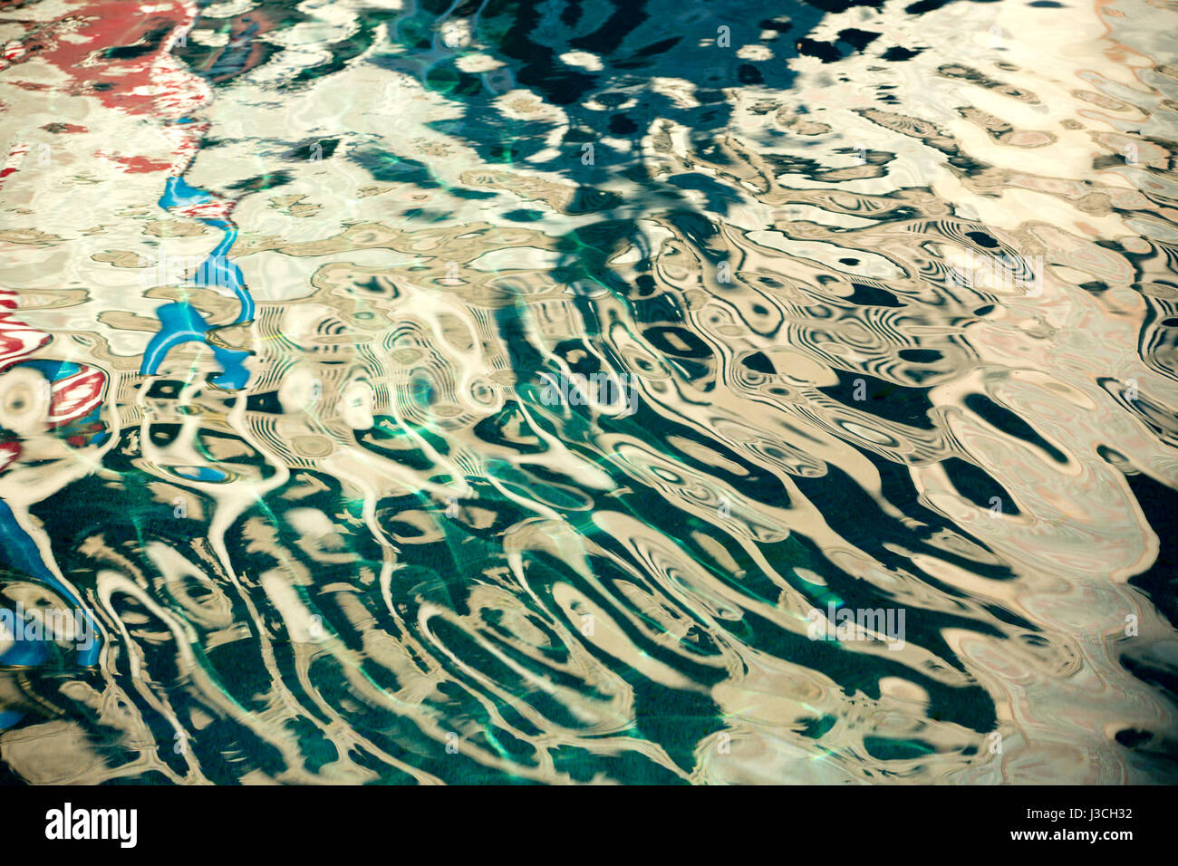 Abstract reflection pattern on a clear water surface Stock Photo - Alamy