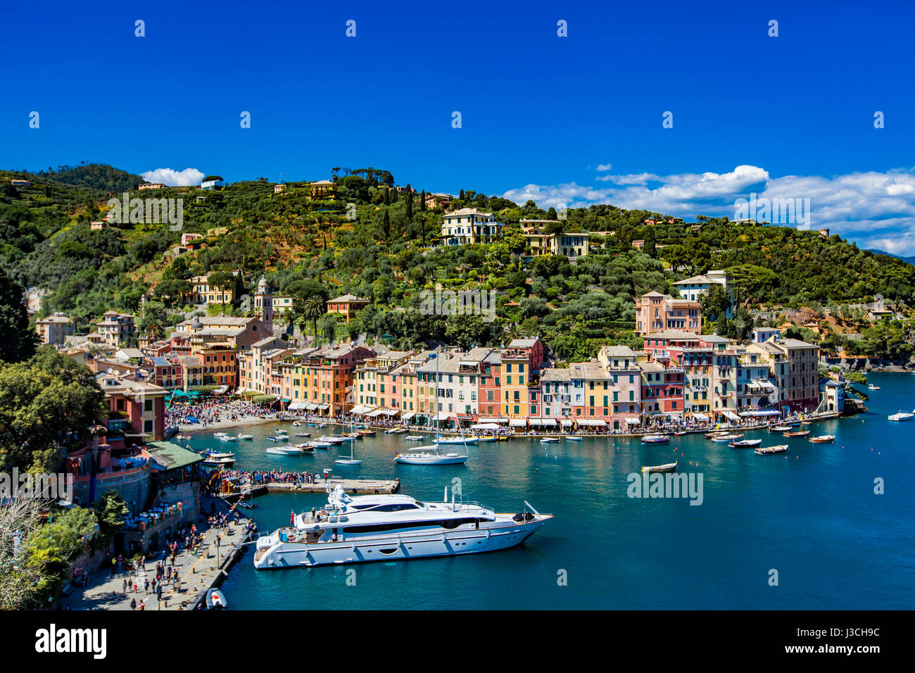Aerial view at town Portofino in Italy Stock Photo - Alamy
