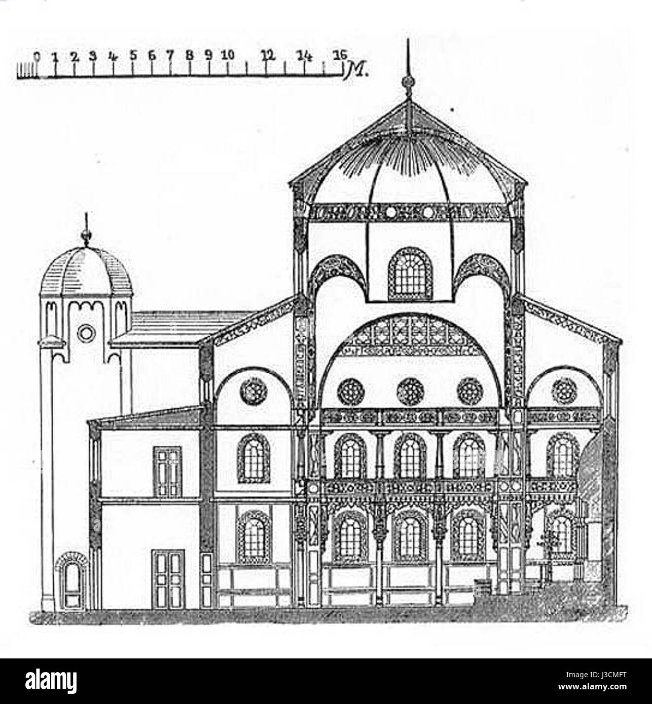 This refers to a cross-sectional view of the Alte Synagoge (Old ...