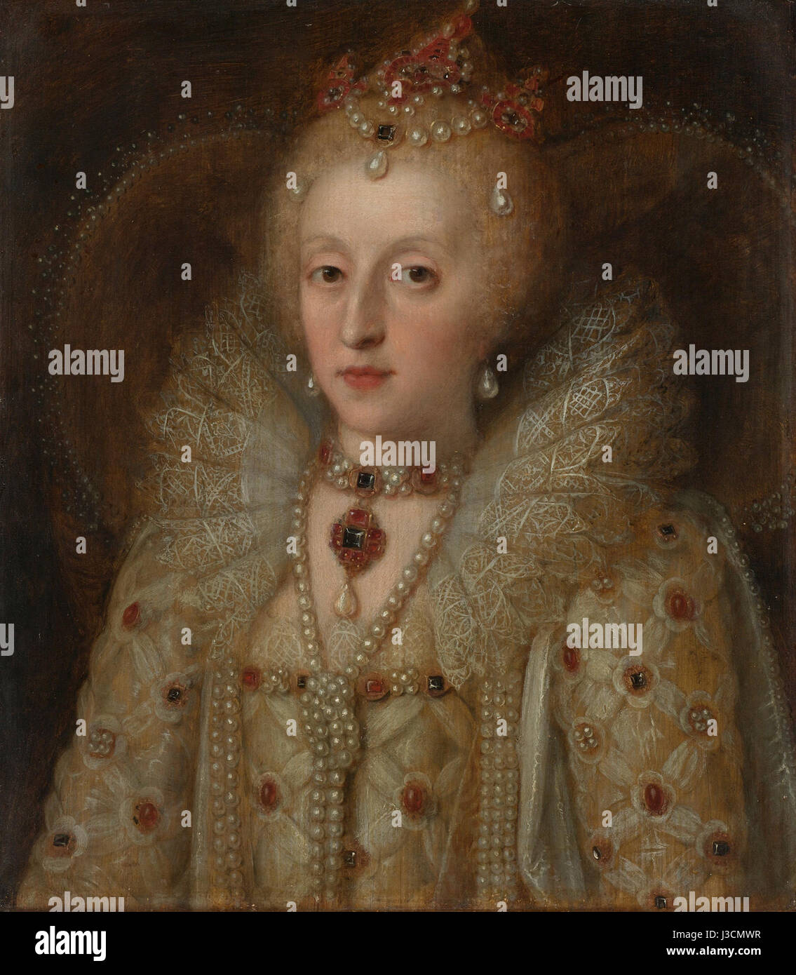 This portrait of Queen Elizabeth I, created around 1600, captures her ...