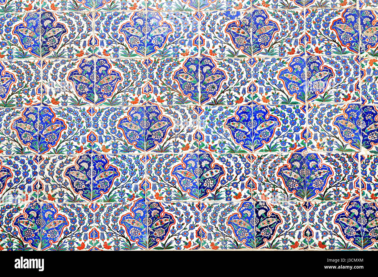 Ancient Ottoman patterned tile composition Stock Photo - Alamy