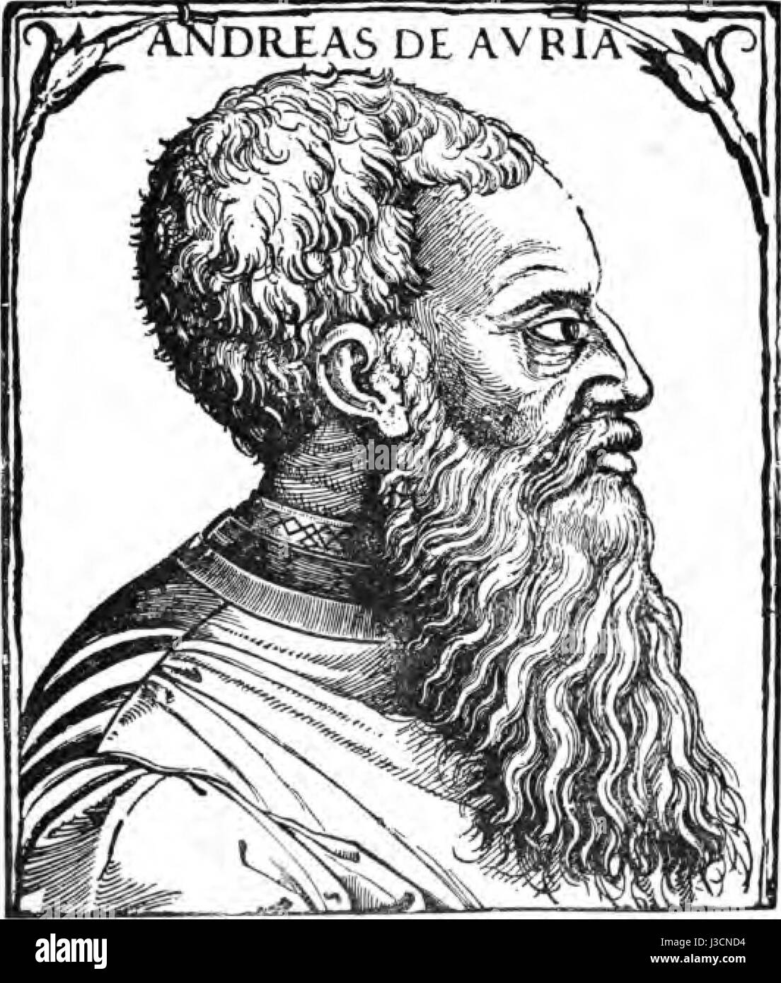 The engraving of Andrea Doria portrays the renowned Genoese admiral who ...