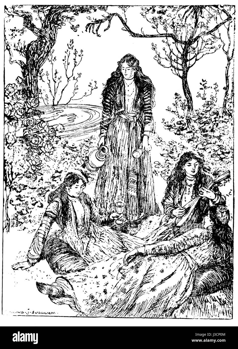 Edmund J. Sullivan's illustration for 'The Rubaiyat of Omar Khayyam ...