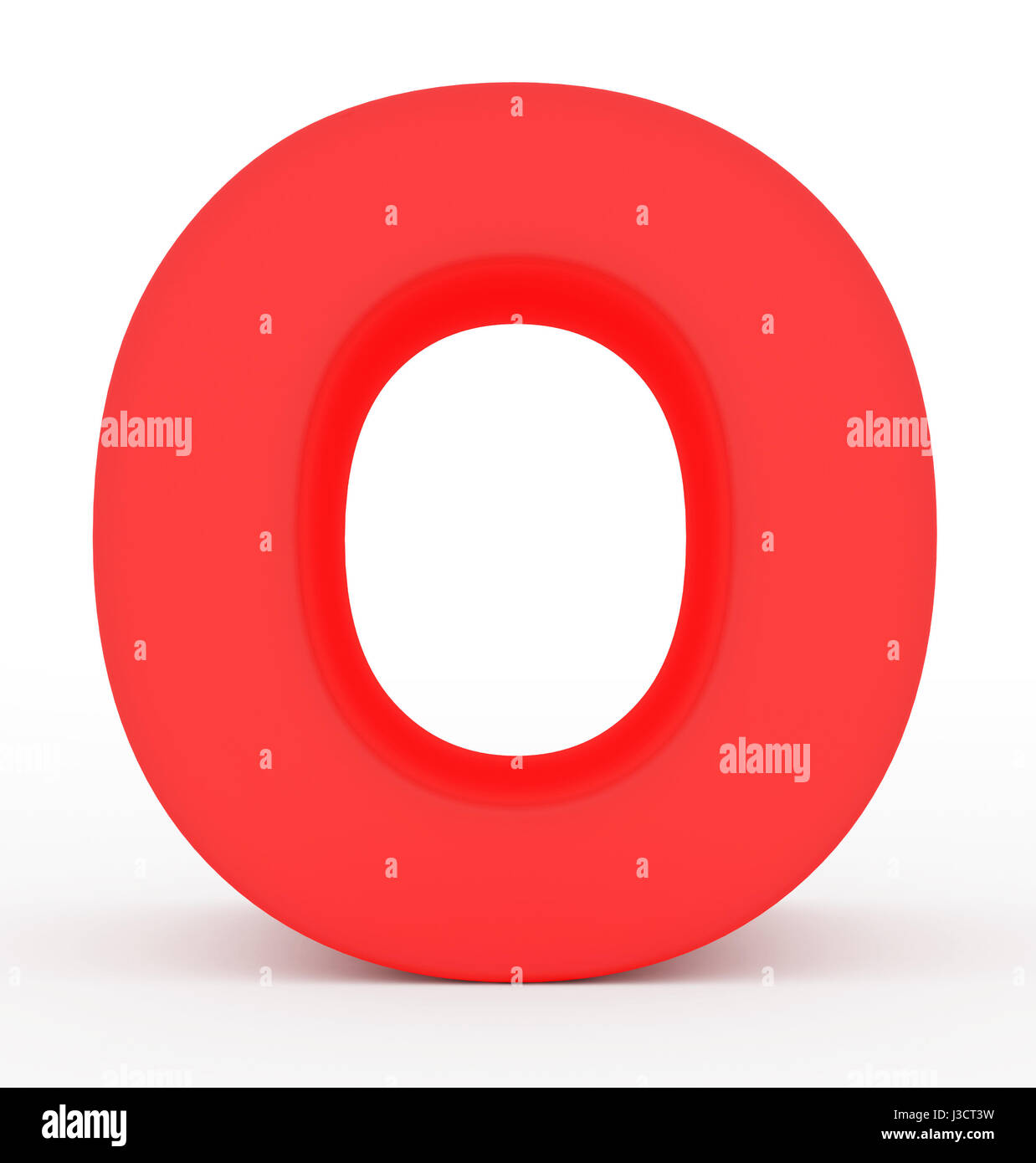letter O 3d red isolated on white - 3d rendering Stock Photo - Alamy