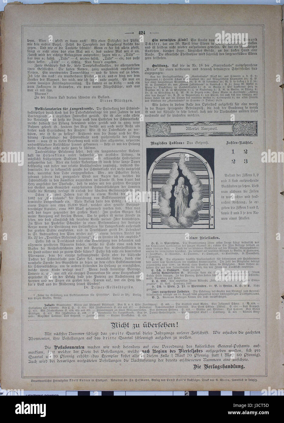 Image 424 from 'Die Gartenlaube' magazine (1884), illustrating a ...