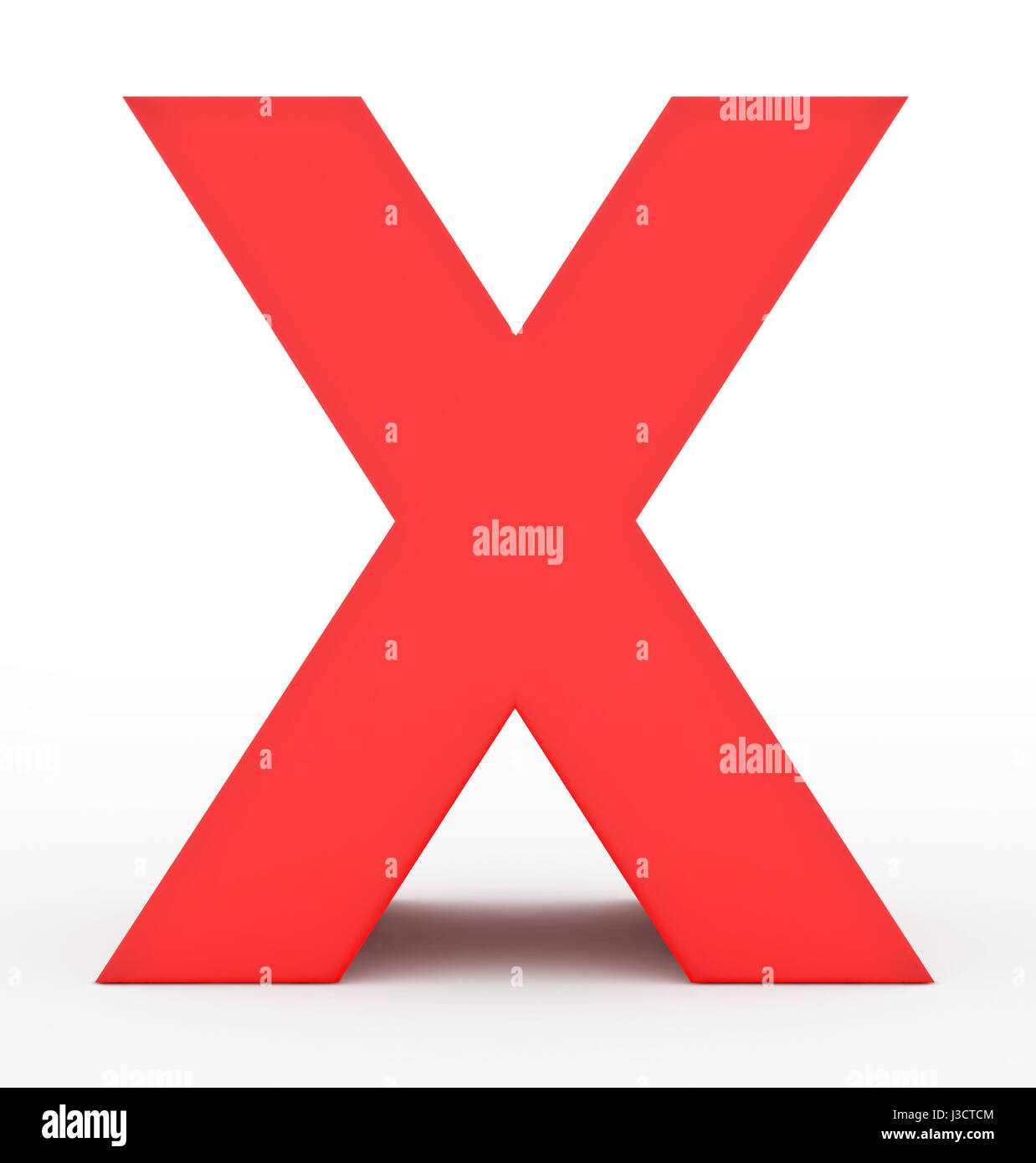letter X 3d red isolated on white - 3d rendering Stock Photo - Alamy