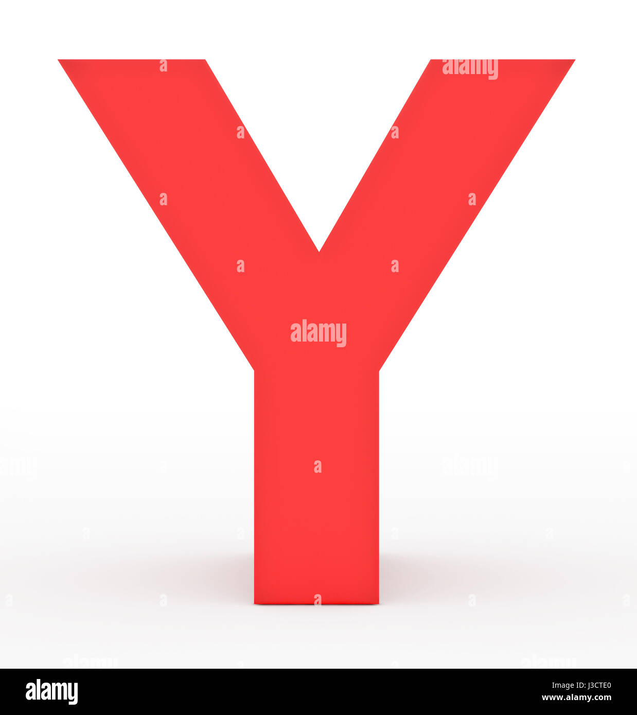 letter Y 3d red isolated on white - 3d rendering Stock Photo - Alamy
