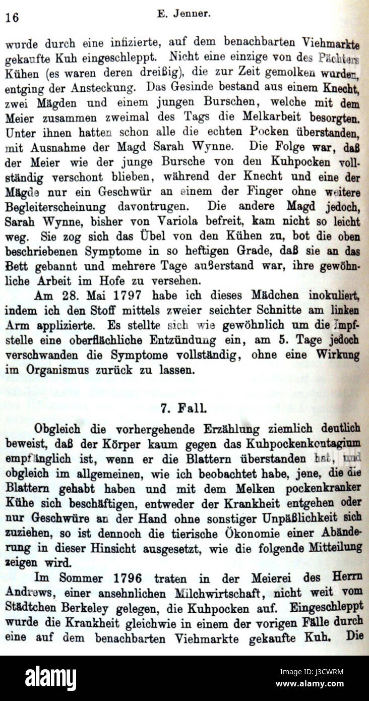 Edward Jenner's work on 'Kuhpocken' (cowpox) was foundational in the ...