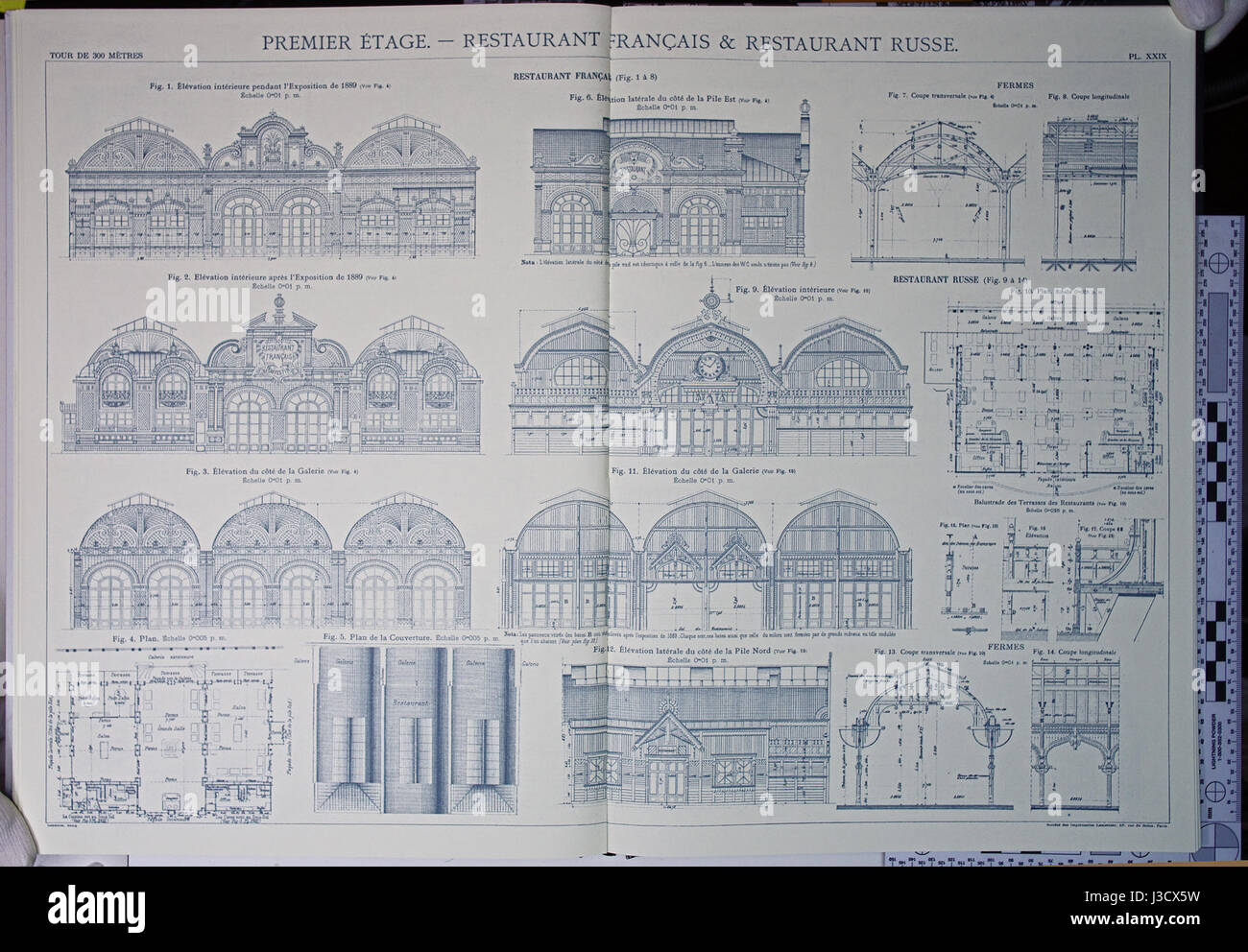 The 'Eiffel Tower plans 35' refers to detailed blueprints or ...