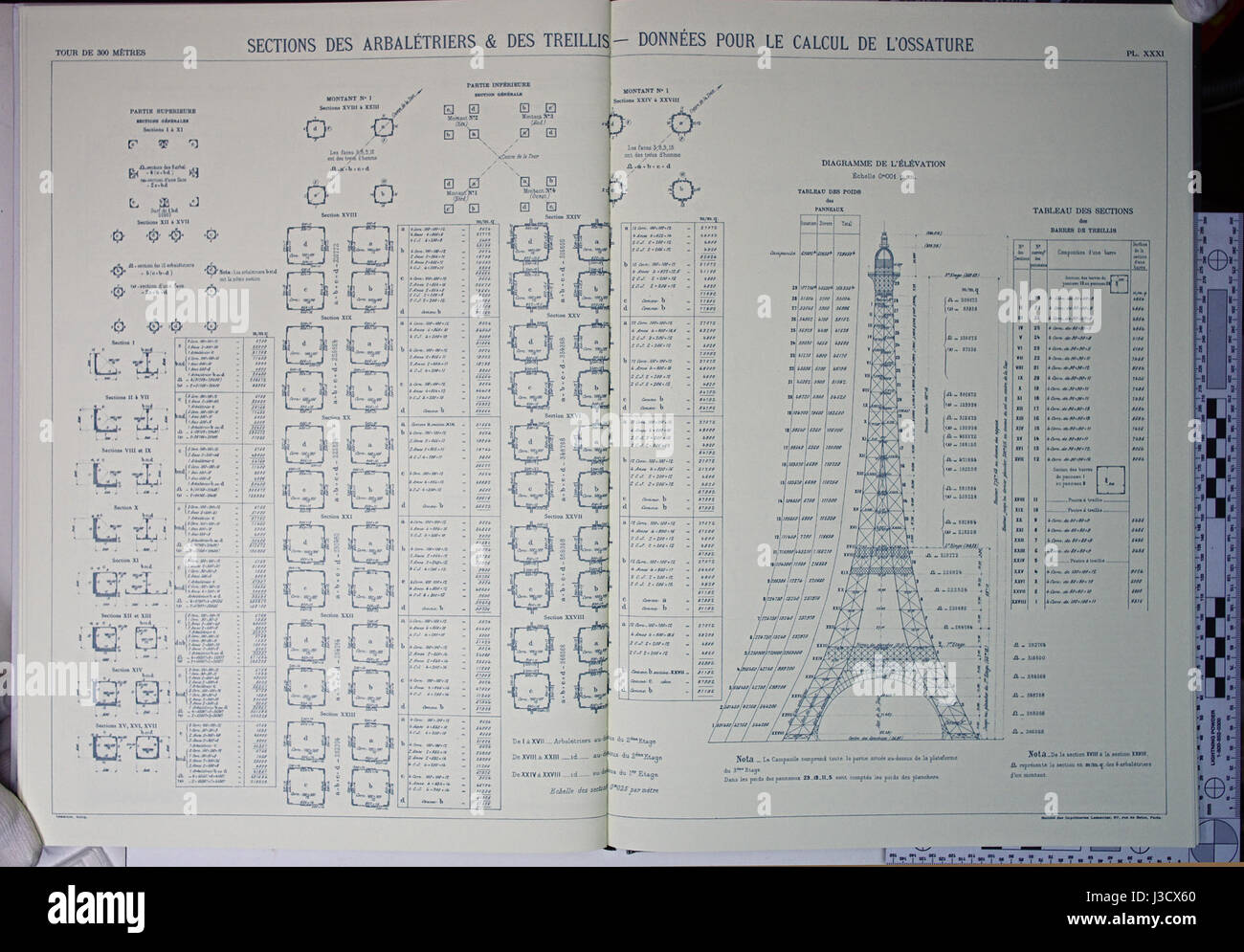 The Eiffel Tower plans, numbered 37, refer to the detailed ...