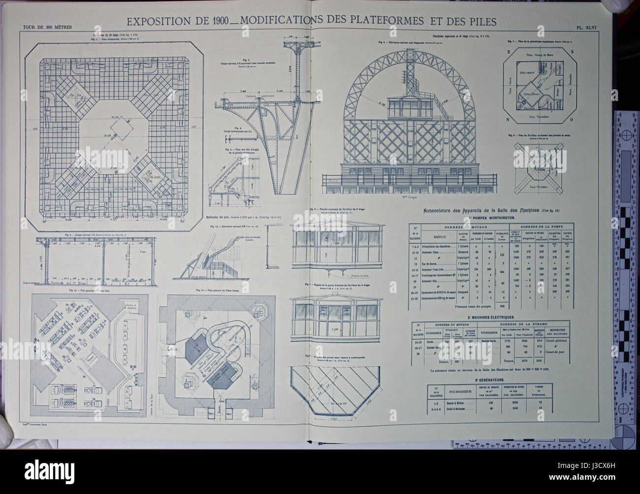 The 1852 plans for the Eiffel Tower, designed by Gustave Eiffel ...