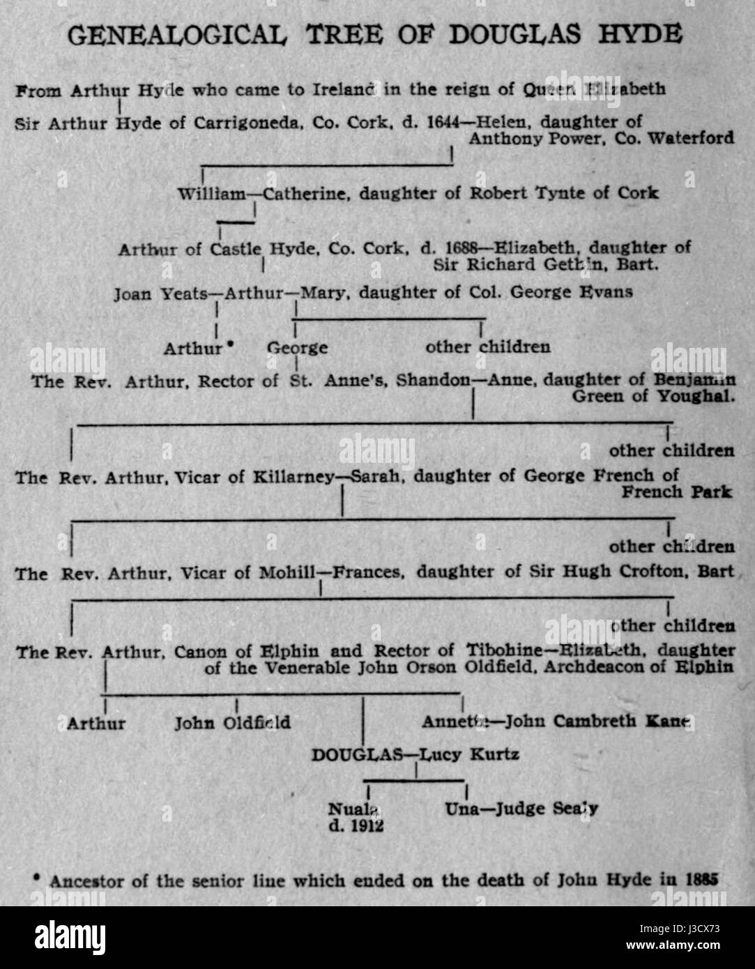 Douglas Hyde Family Tree Stock Photo - Alamy