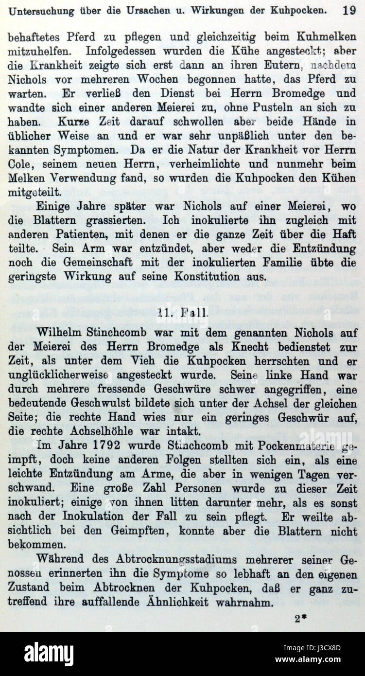 Edward Jenner's work on Kuhpocken (cowpox) in 1956 laid the foundation ...