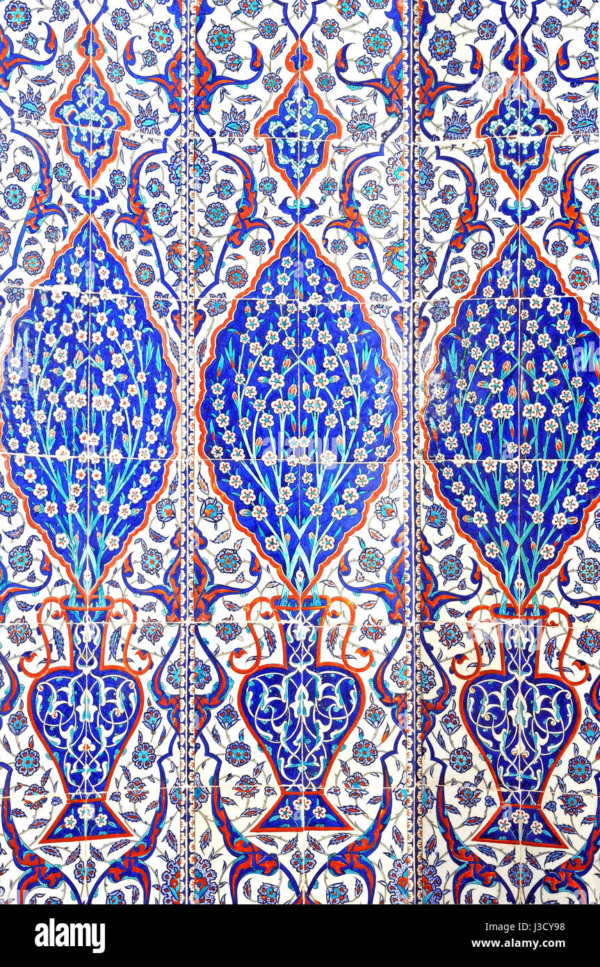 Ancient Ottoman patterned tile composition Stock Photo - Alamy