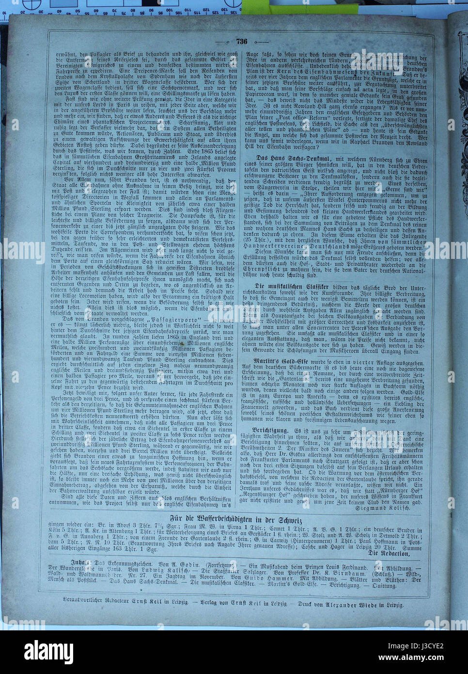 This illustration from the 1868 edition of 'Die Gartenlaube' portrays a ...